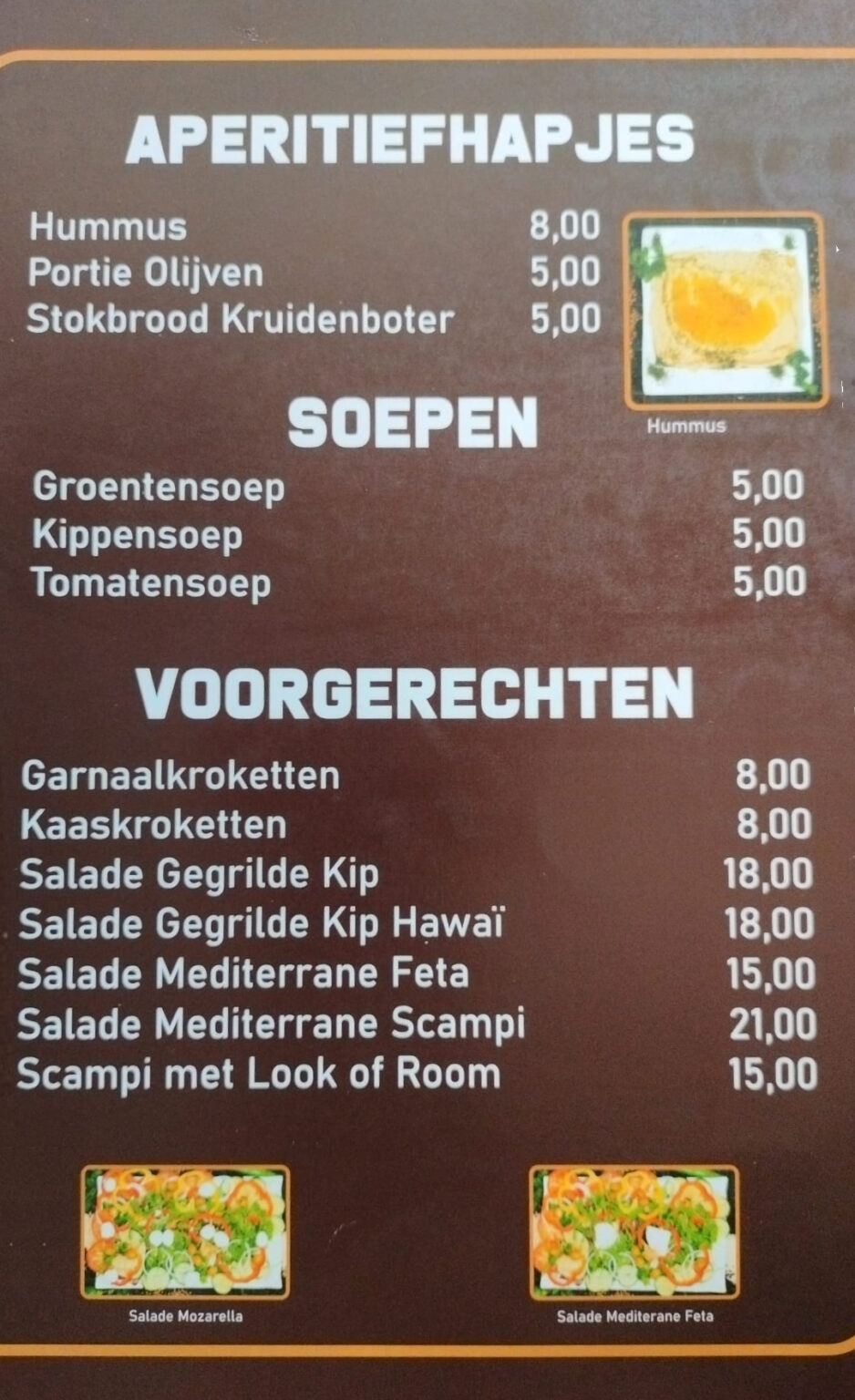 Menukaart – Aanmelden Restaurant Pyramide